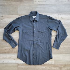 H Bar C | Shirts | Vintage H Bar C Western Pearl Snap Shirt All Black ...